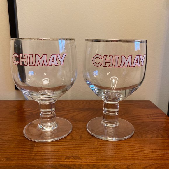 Chimay | Dining | Chimay Belgian Beer Chalices Footed Clear Glass ...